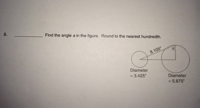 Solved Find the angle a in the figure. Round to the | Chegg.com