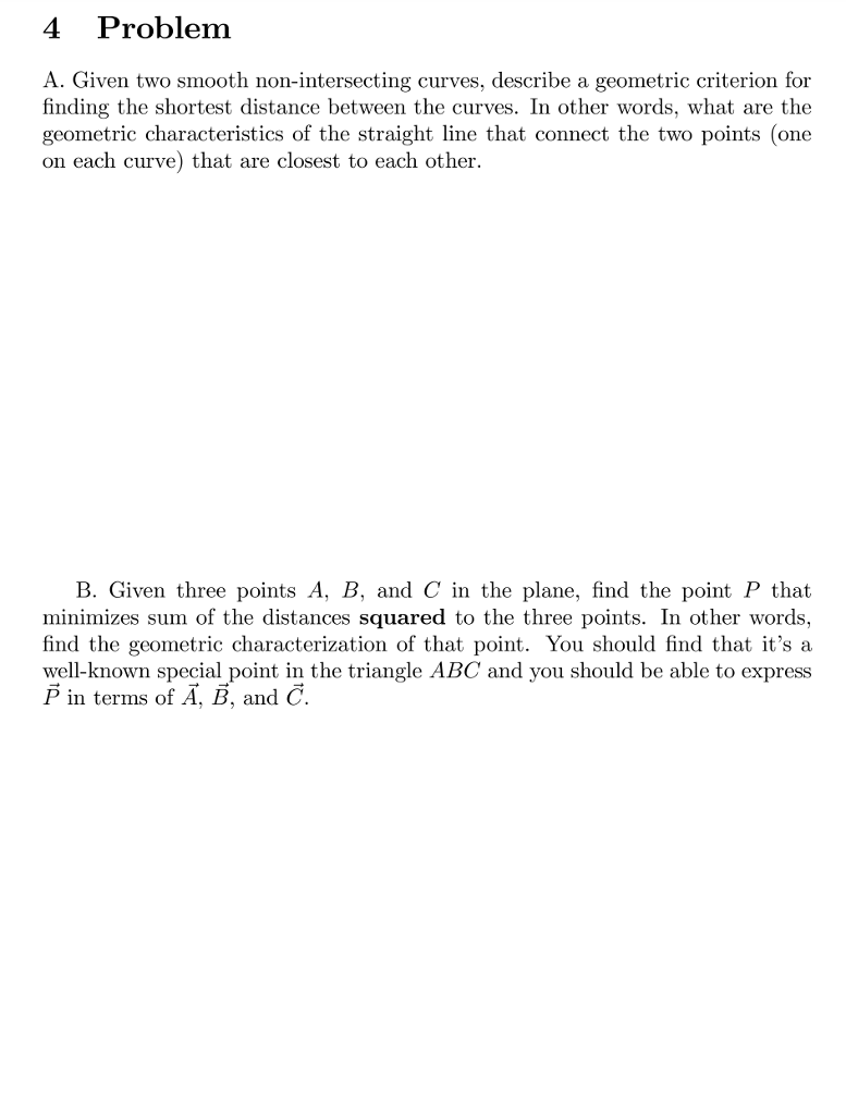 Solved 4 Problem A. Given two smooth non-intersecting | Chegg.com