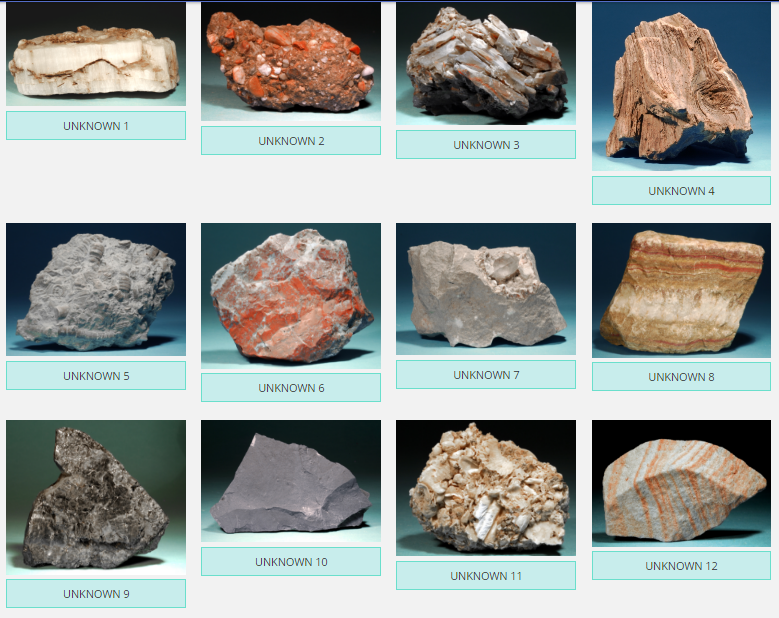 Match The Unknowns With The Type Of Sedimentary Rock Chegg