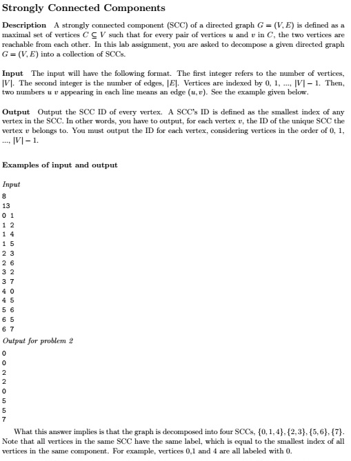 Solved Strongly Connected Component:s Description A strongly | Chegg.com