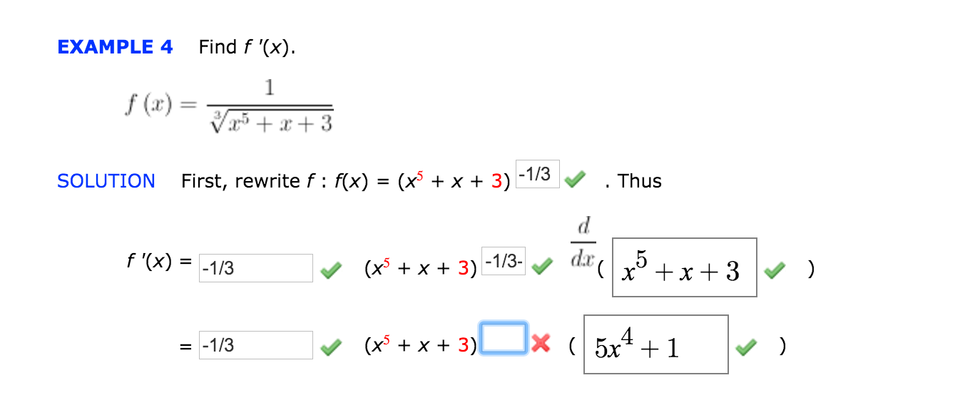 Solved EXAMPLE 4 Find f '(x). f (a) 3 1/3 Thus SOLUTION | Chegg.com