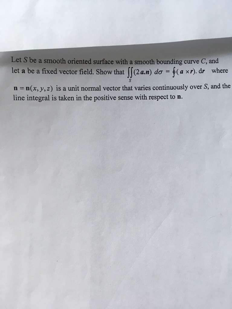Solved Let S be a smooth oriented surface with a smooth | Chegg.com