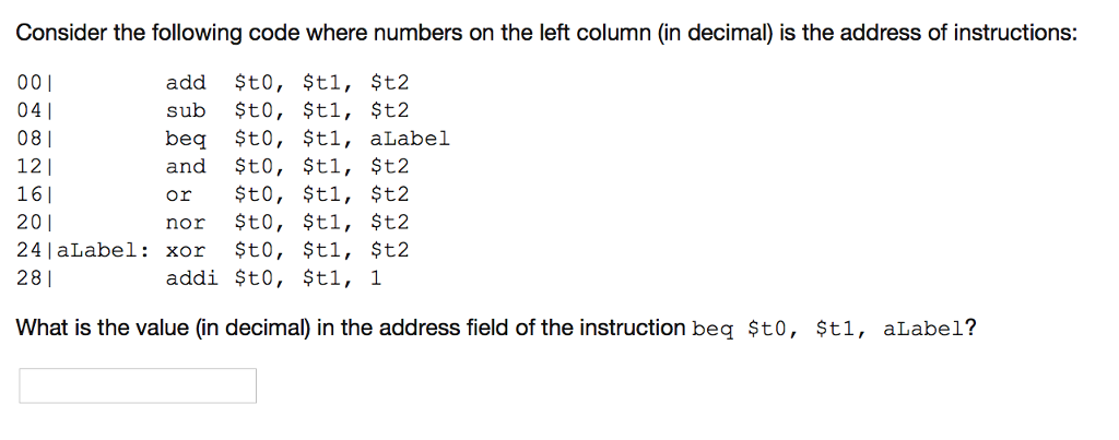 Solved Consider the following code where numbers on the left | Chegg.com