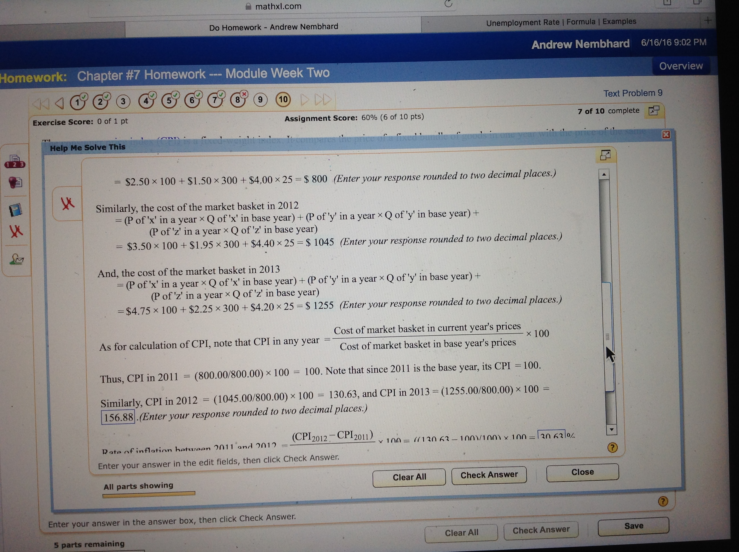 Solved The consumer price index (CPI) is a fixed-weight | Chegg.com