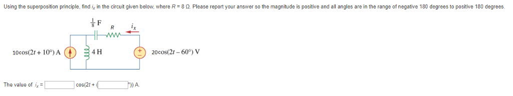Solved Using the superposition principle, find ix in the | Chegg.com