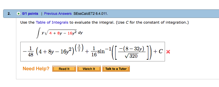 Solved Use the Table of Integrals to evaluate the integral. | Chegg.com