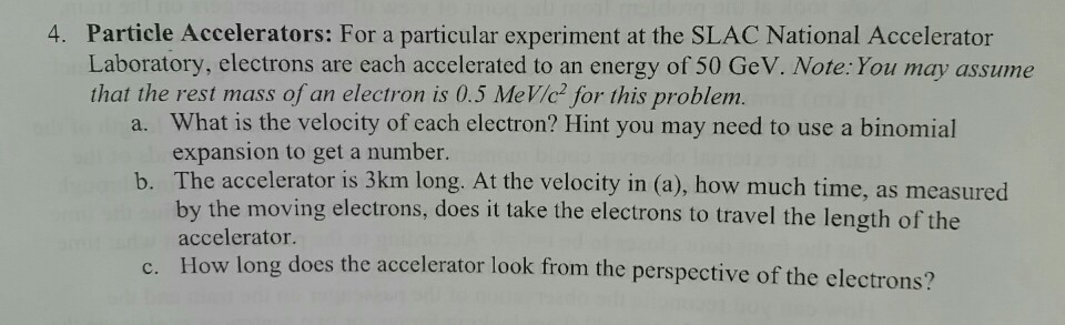 Solved Particle Accelerators: For a particular experiment at | Chegg.com