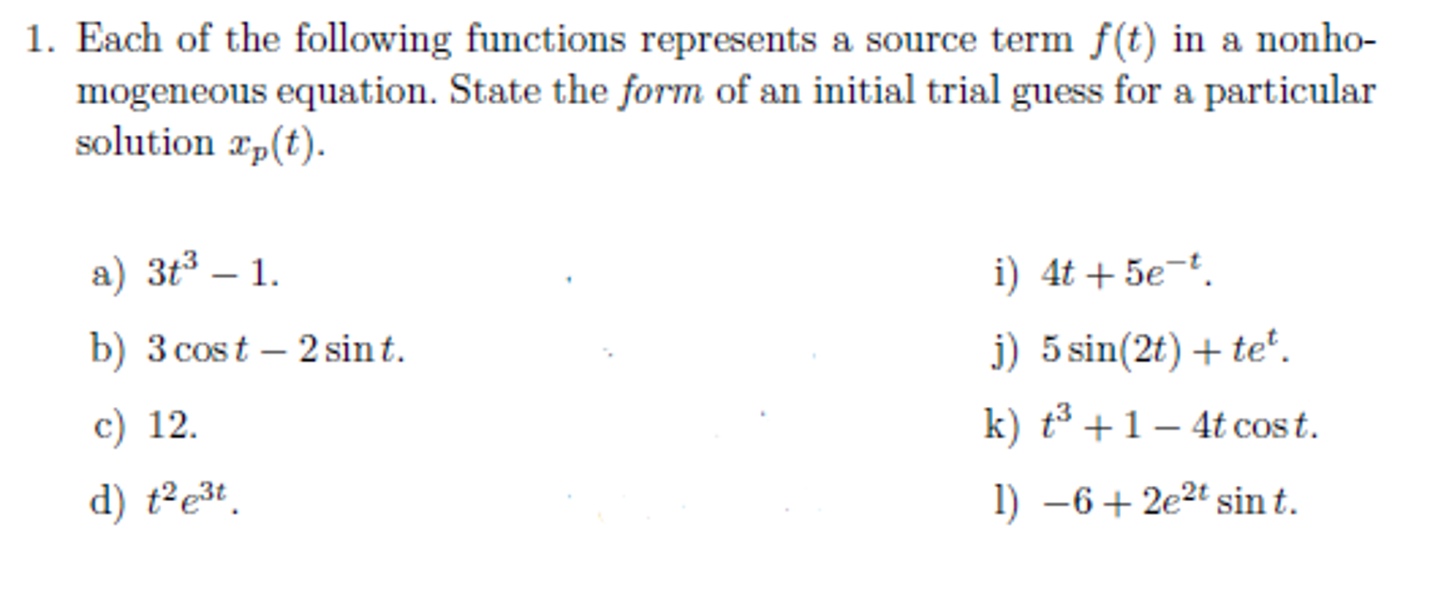Solved Each of the following functions represents a source | Chegg.com
