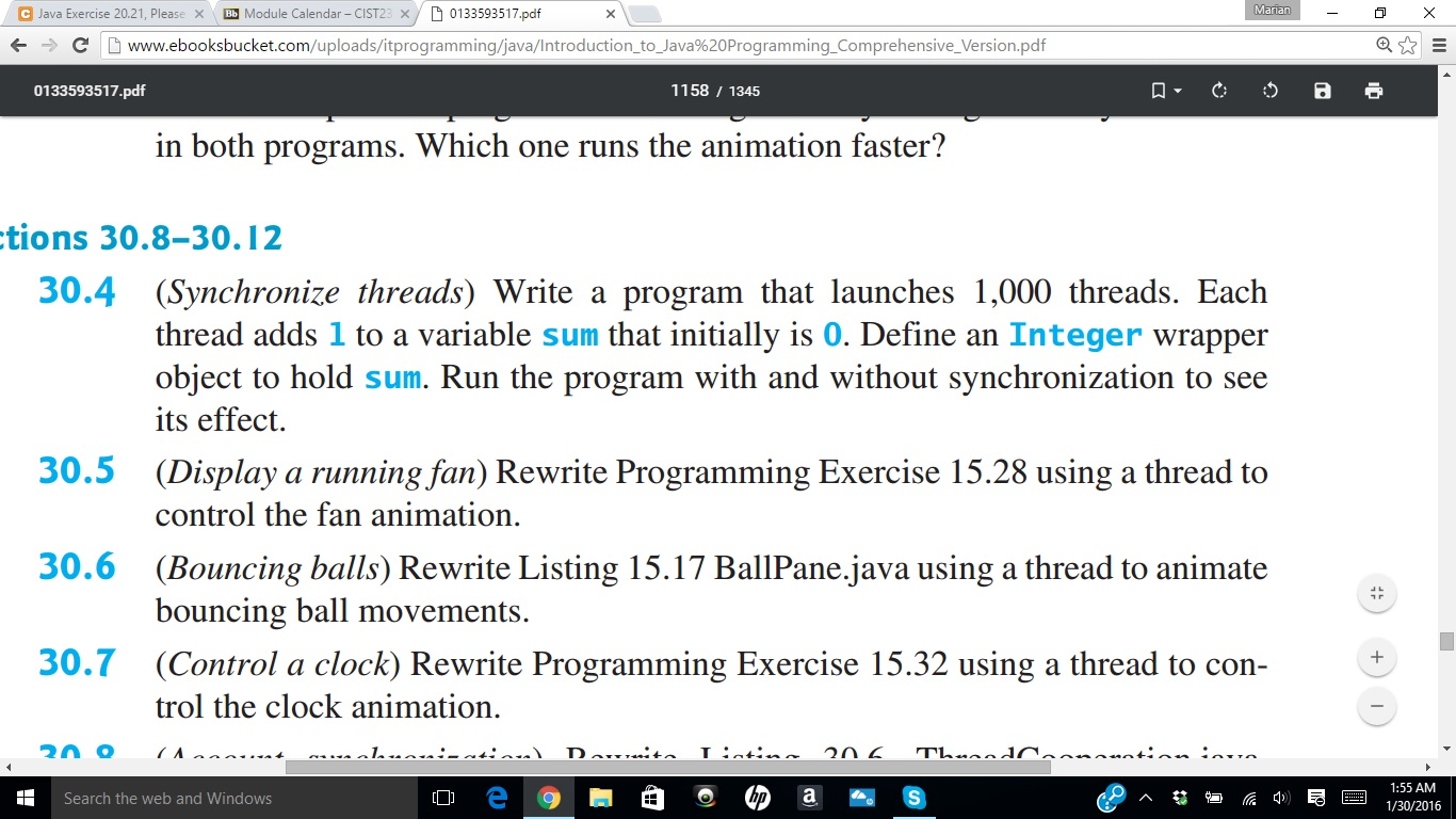 Solved Marian G Java Exercise 20.21, Please × Module | Chegg.com