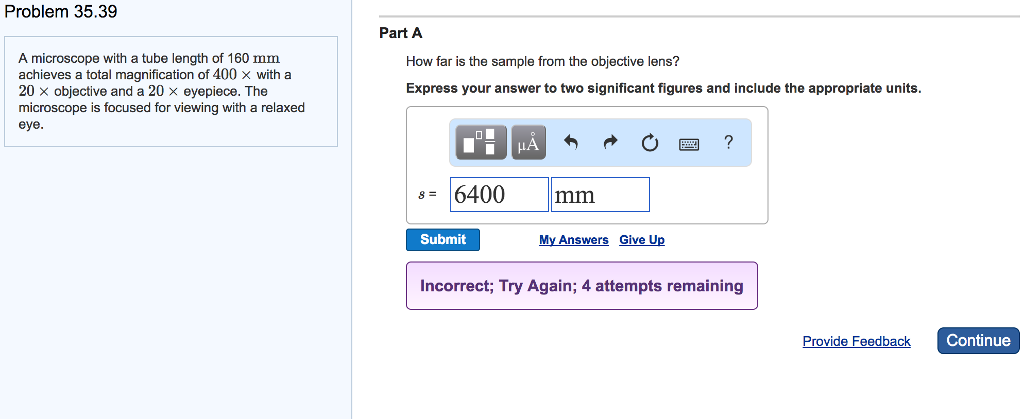Solved A microscope with a tube length of 160 mm achieves a | Chegg.com