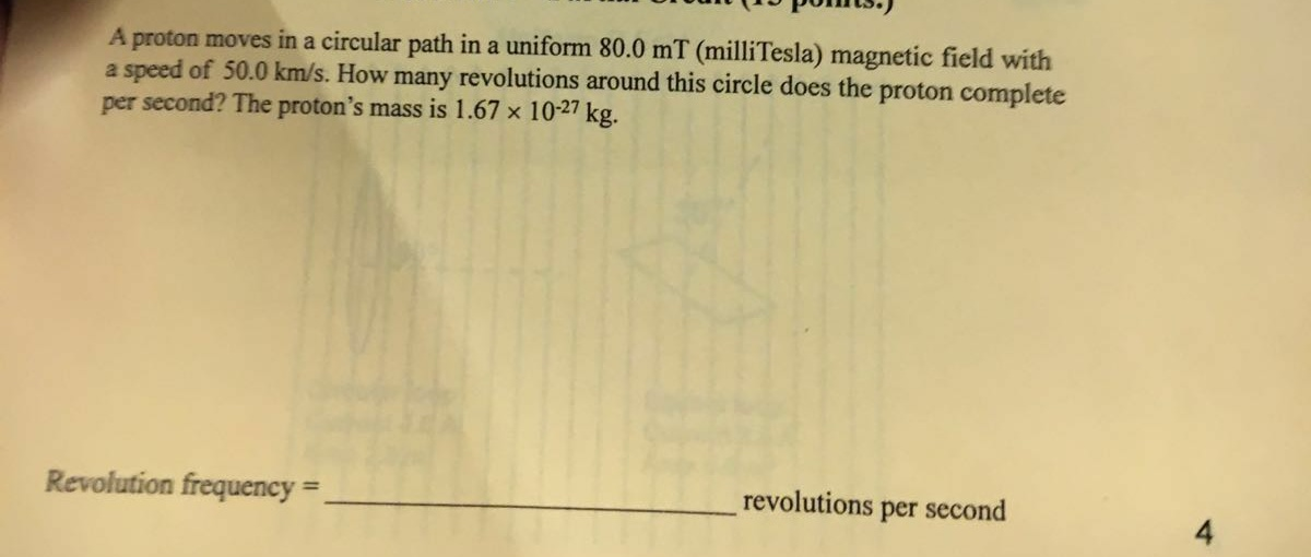 Solved A proton moves in a circular path in a uniform 0.0 mT | Chegg.com
