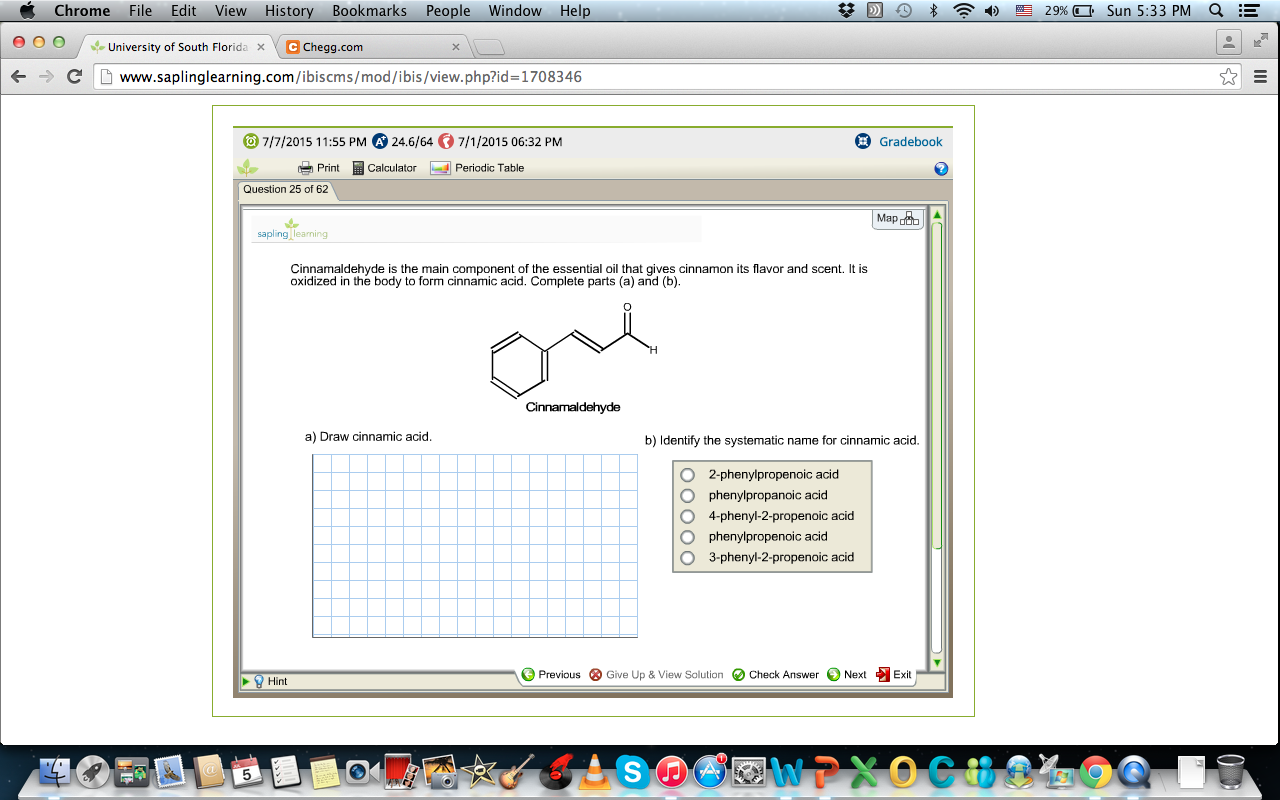 Solved Cinnamaldehyde is the main component of the essential | Chegg.com