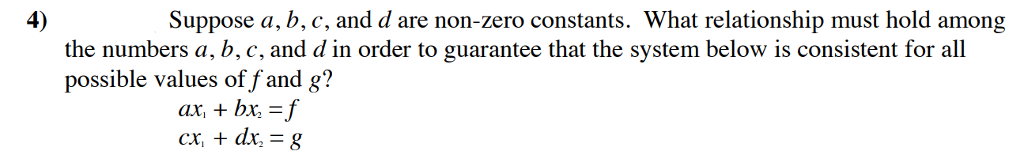 Solved 4 Suppose A B C And D Are Non Zero Constants