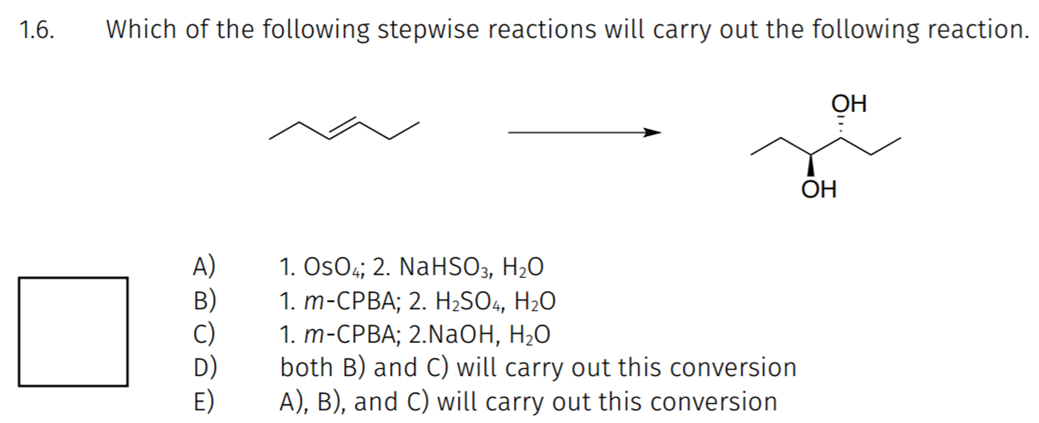 Solved Which of the following stepwise reactions will carry | Chegg.com