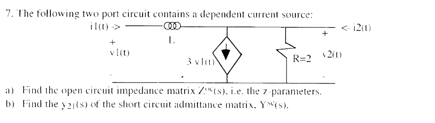 Solved 7. The following two port circuit contains a | Chegg.com