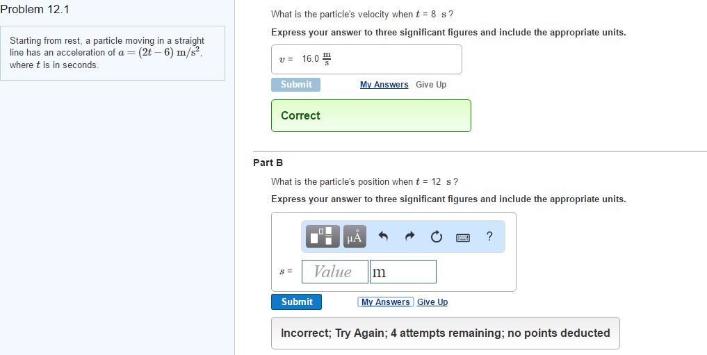 Solved Starting From Rest A Particle Moving In A Straight 