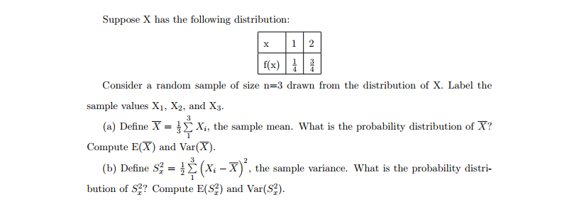Solved Suppose X has the following distribution x 12 | Chegg.com