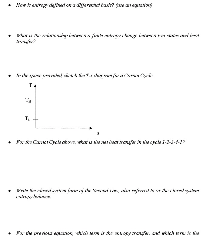 Solved How is entropy defined on a differential basis? (use | Chegg.com