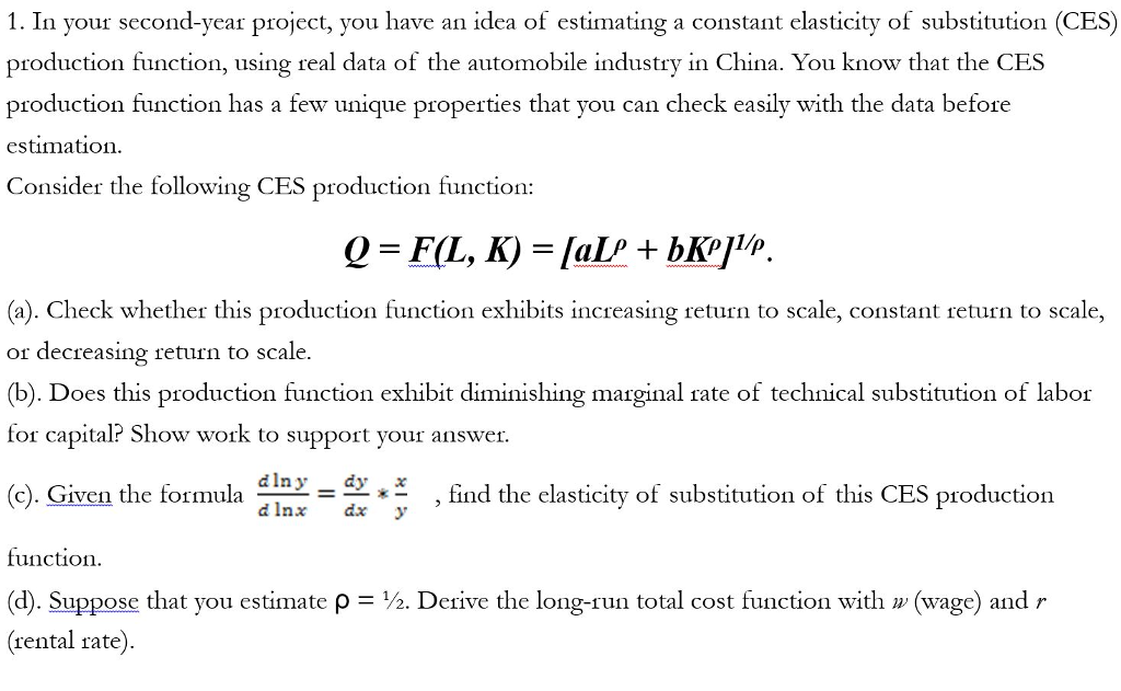 Solved 1. In your second-year project, you have an idea of | Chegg.com