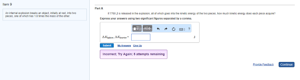 Solved Part A An internal explosion breaks an object, | Chegg.com