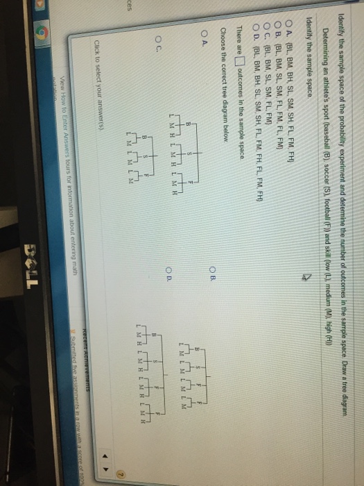 Solved Identify the sample space of the probability | Chegg.com