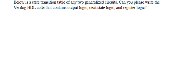 Solved Below is a state transition table of any two | Chegg.com Solved Below is a state transition table of any two | Chegg.com