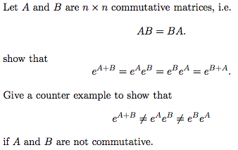 Let A and B arc n times n commutative matrices, i.e. | Chegg.com