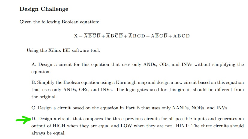 Solved Design Challenge Given the following Boolean | Chegg.com