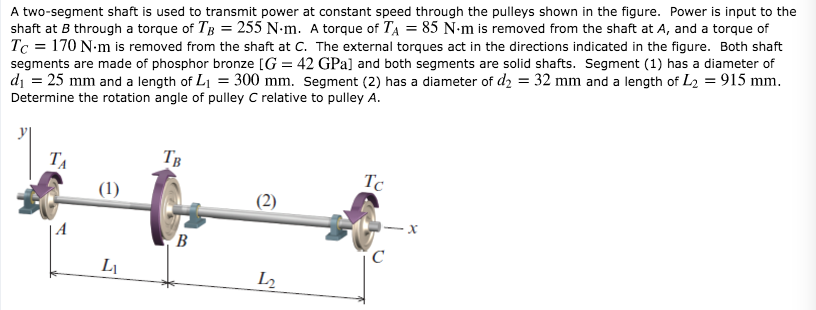 Solved A two-segment shaft is used to transmit power at | Chegg.com