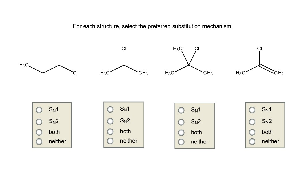 Solved For each structure, select the preferred substitution | Chegg.com