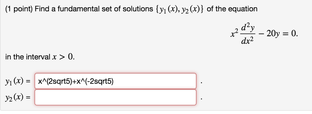 Solved Find a fundamental set of solutions {y_1 (x), y_2 | Chegg.com