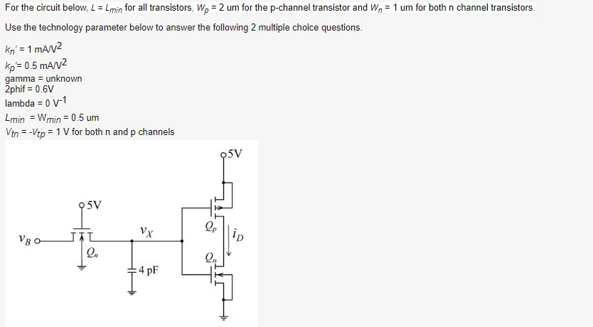 Solved For the circuit below, L = Lmin for all | Chegg.com