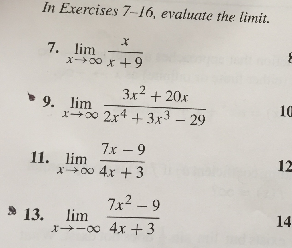 Solved Evaluate the limit. lim_x rightarrow infinity x/x + | Chegg.com