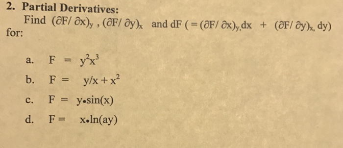 Solved Partial Derivatives: Find (partial differential | Chegg.com