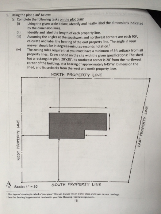 Solved Using the plot plan below: (a) Complete the following | Chegg.com