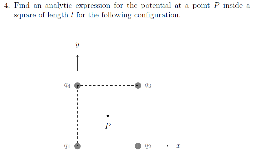 Solved Find an analytic expression for the potential at a | Chegg.com