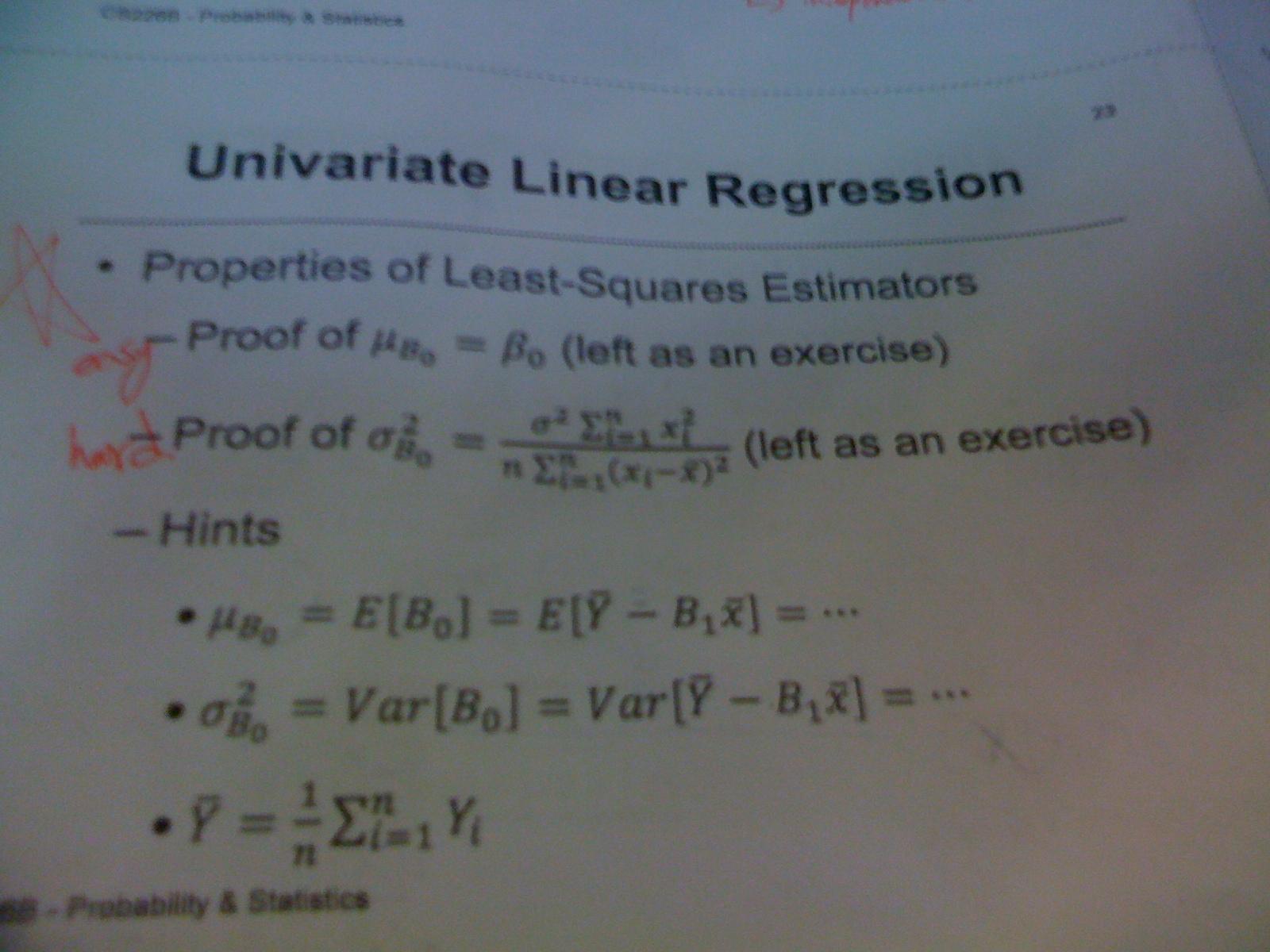 Solved Properties of Least-Squares Estimators Proof of mu | Chegg.com