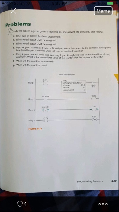 Solved Study the ladder logic program in figure 8-35 and | Chegg.com