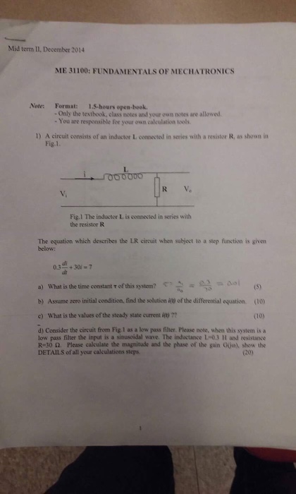 Solved A circuit consists of an inductor I, connected in | Chegg.com