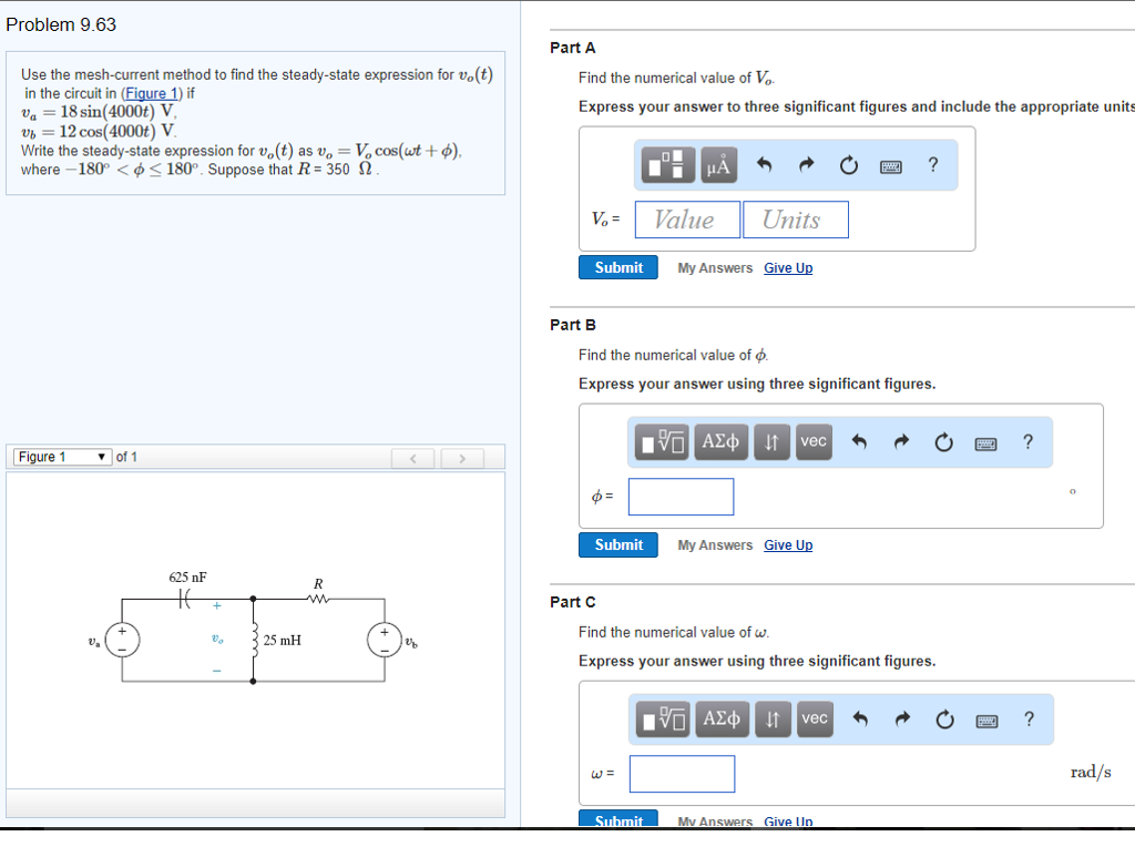Solved Problem 9.63 Part A Use the mesh-current method to | Chegg.com