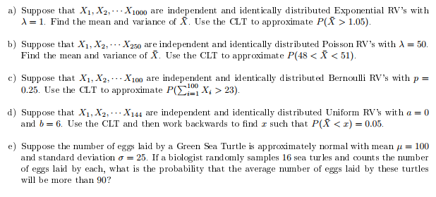 Solved a) Suppose that X1, X2..-.X10 are independent and | Chegg.com