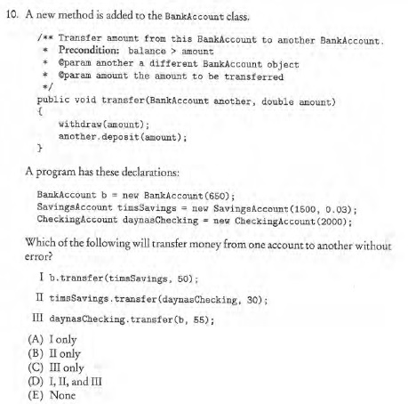 Solved public class Bank Account private double balance | Chegg.com