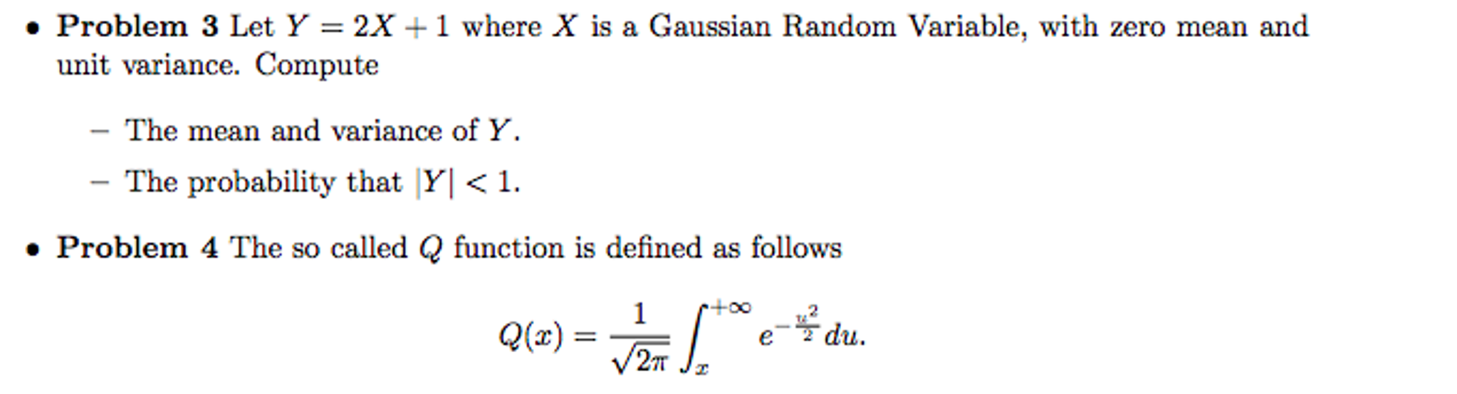 Solved Let Y = 2X + 1 where X is a Gaussian Random Variable, | Chegg.com