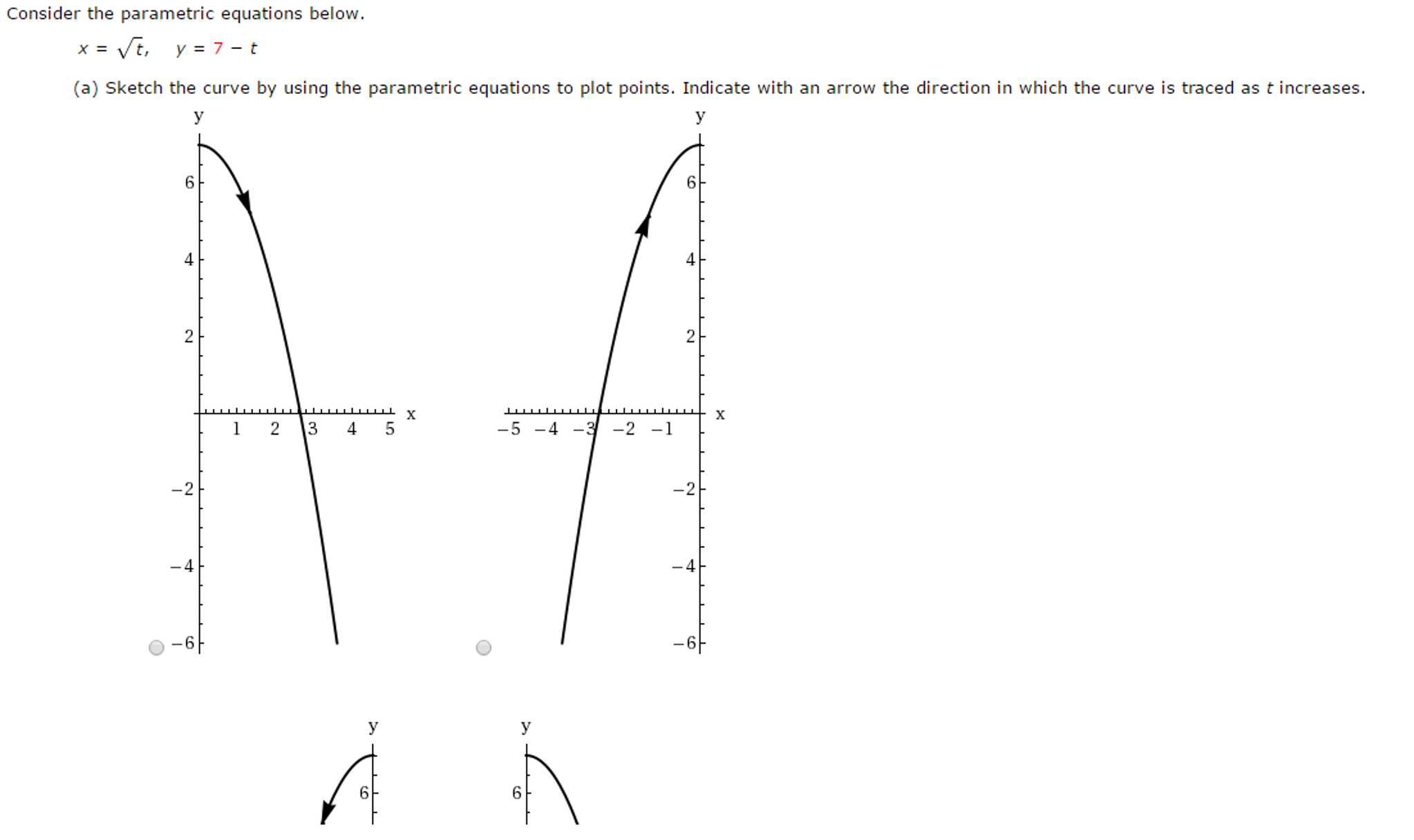 Solved Consider the parametric equations below, x = | Chegg.com