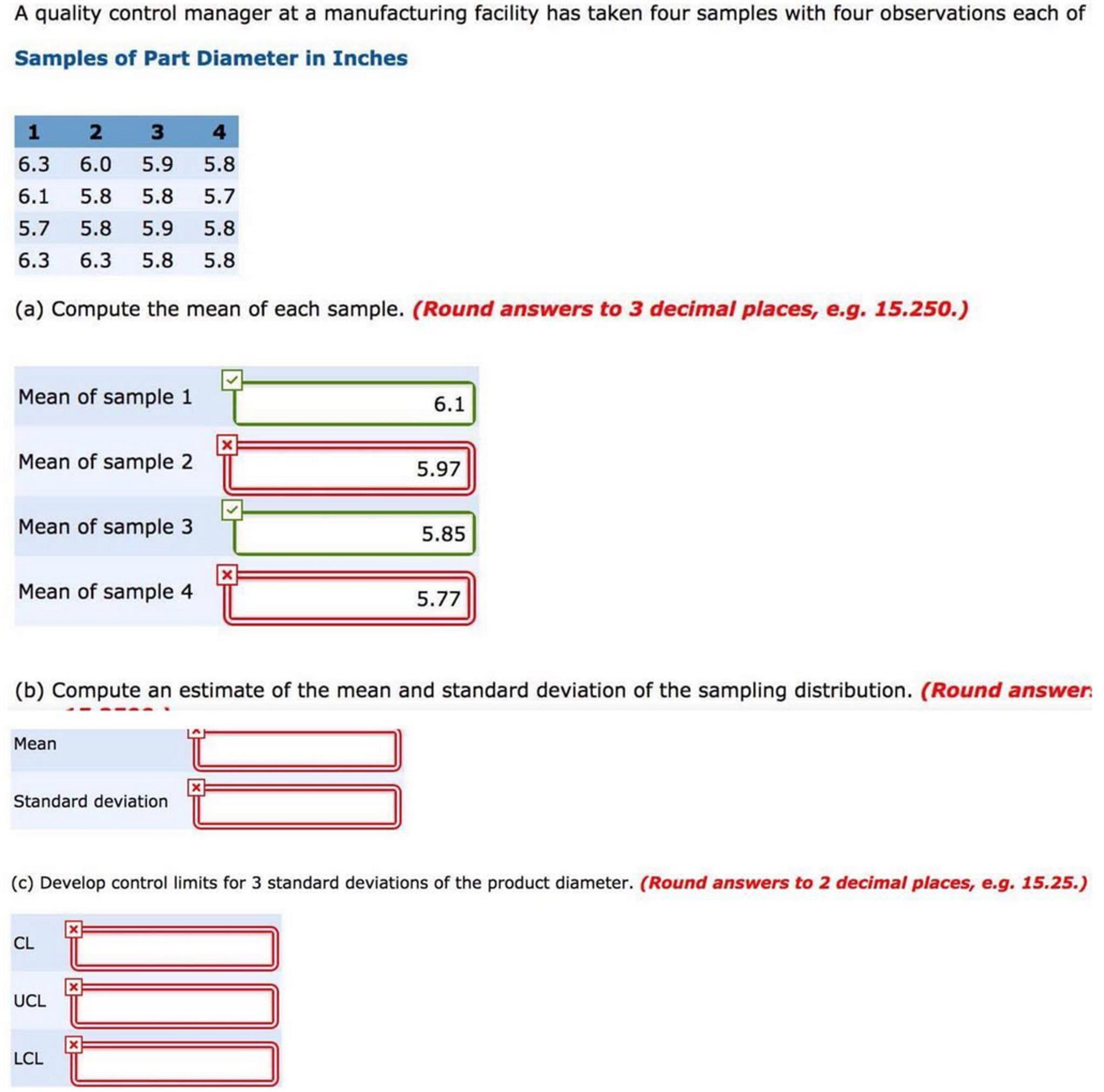 Solved A quality control manager at a manufacturing facility | Chegg.com