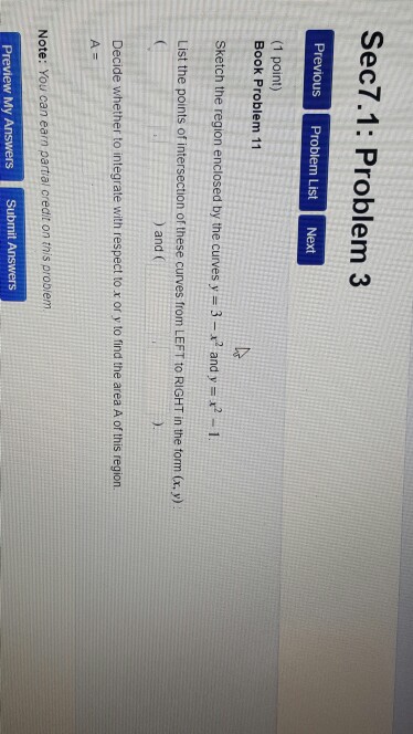 Solved (1 point) Book Problem 7 Sketch the region enclosed | Chegg.com