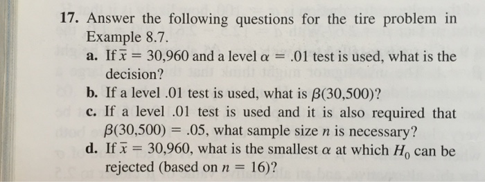 Solved 17. Answer the following questions for the tire | Chegg.com