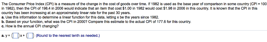 Solved The Consumer Price Index (CPI) is a measure of the | Chegg.com
