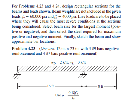 Solved For Problems 4.23 and 4.24, design rectangular | Chegg.com