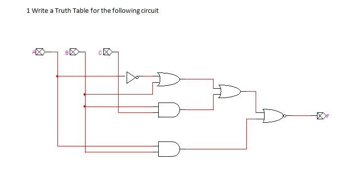 Solved Write a Truth Table for the following circuit | Chegg.com